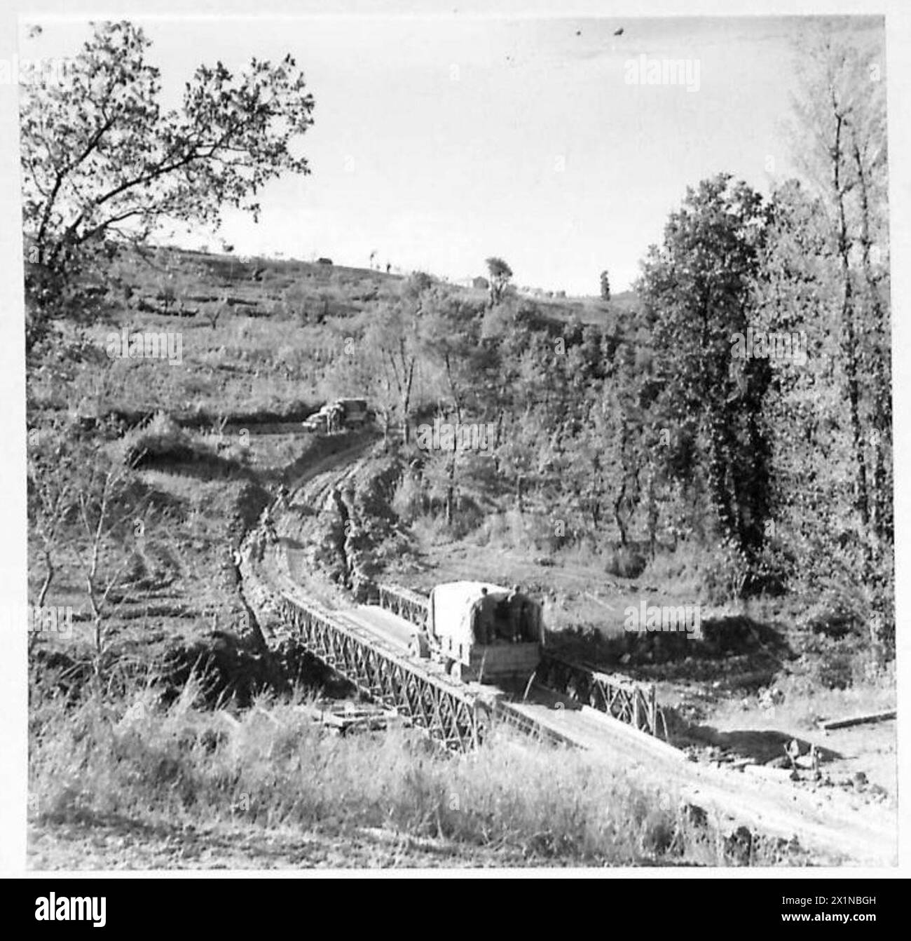 A Bailey bridge spans a stream north of Vasto on the Sangro front in ...