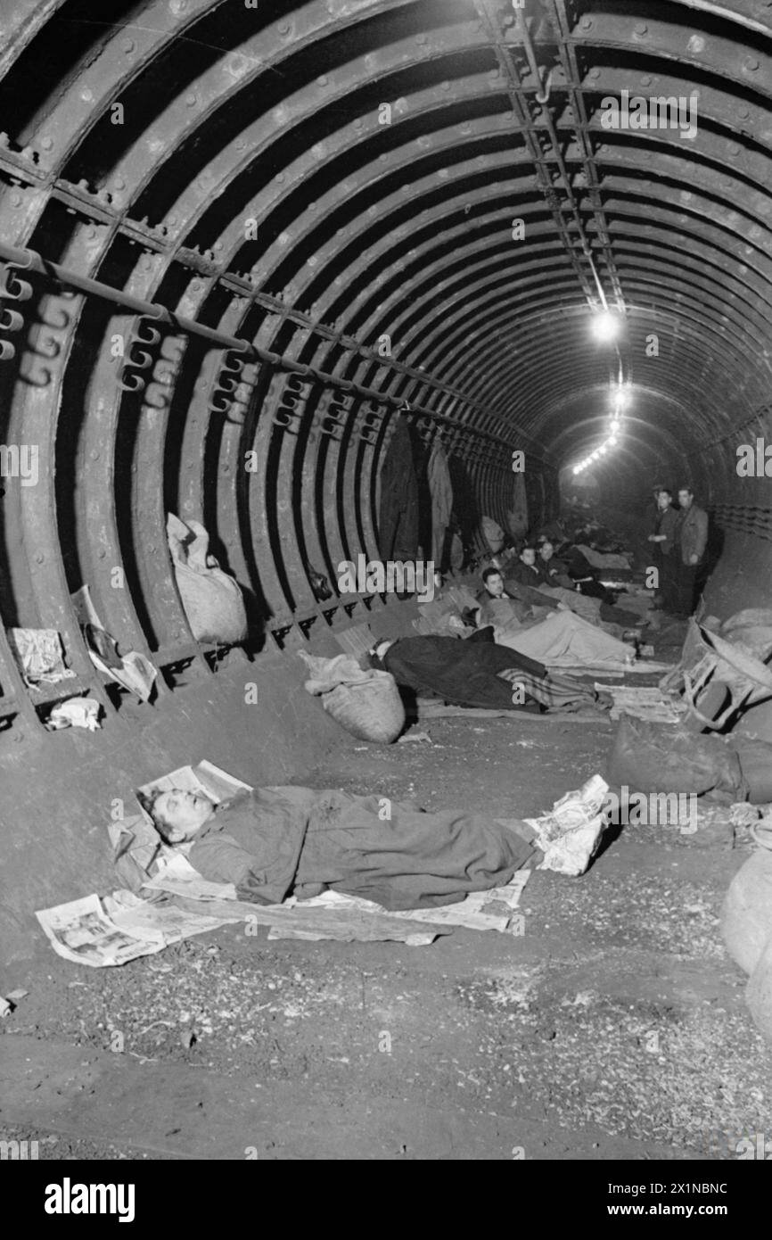 Air raid shelters in London, 1940, providing civilian protection during ...