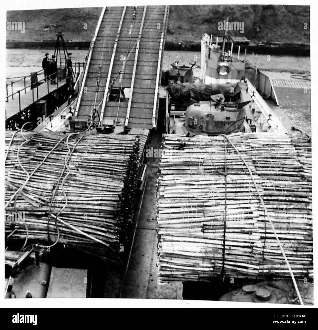 A British Army special device, Load 28, is demonstrated to help tanks ...