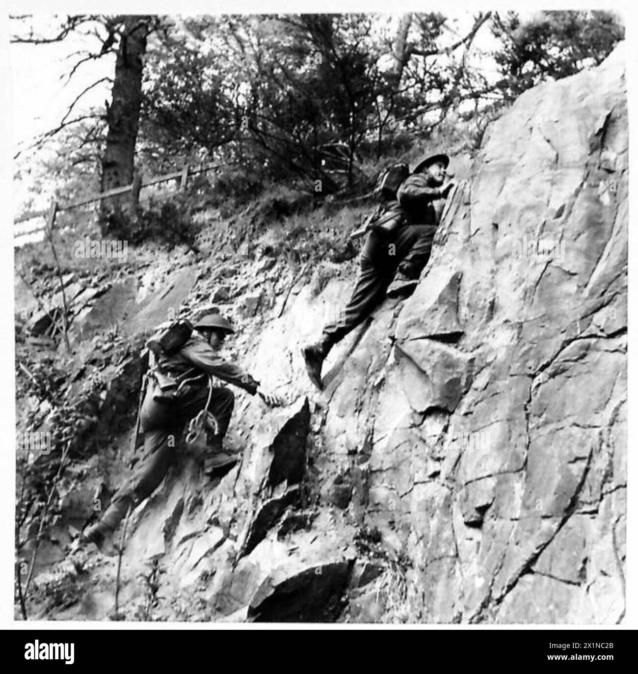ROCK CLIMBING - A section scaling a cliff during some tough training ...