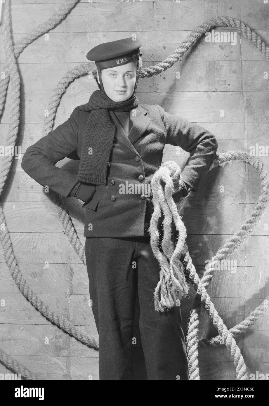 A Wren from the Women's Royal Naval Service is serving as crew on a ...
