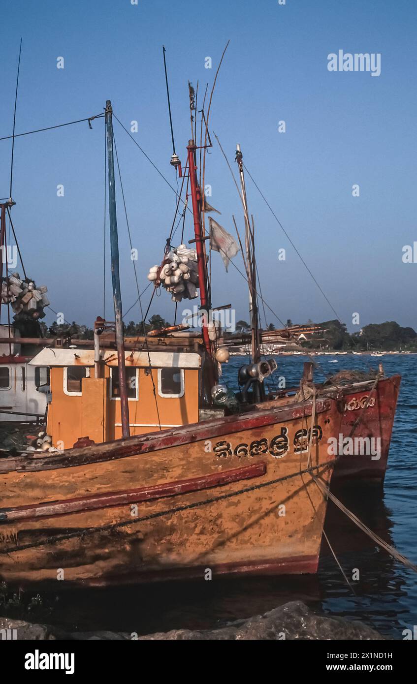 Picture of an old fishing boat in India taken 1990 Stock Photo - Alamy