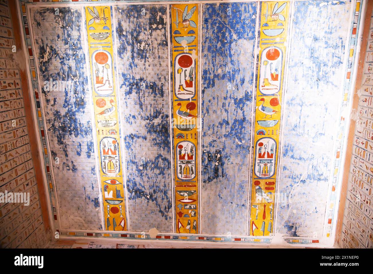 Hieroglyphic decoration symbols, burial chamber, Tomb of Rameses IV ...