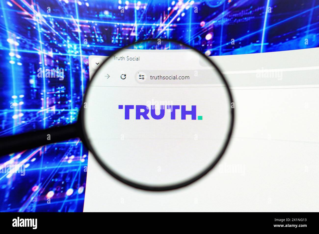 In this photo illustration, the Truth Social logo seen displayed on a ...