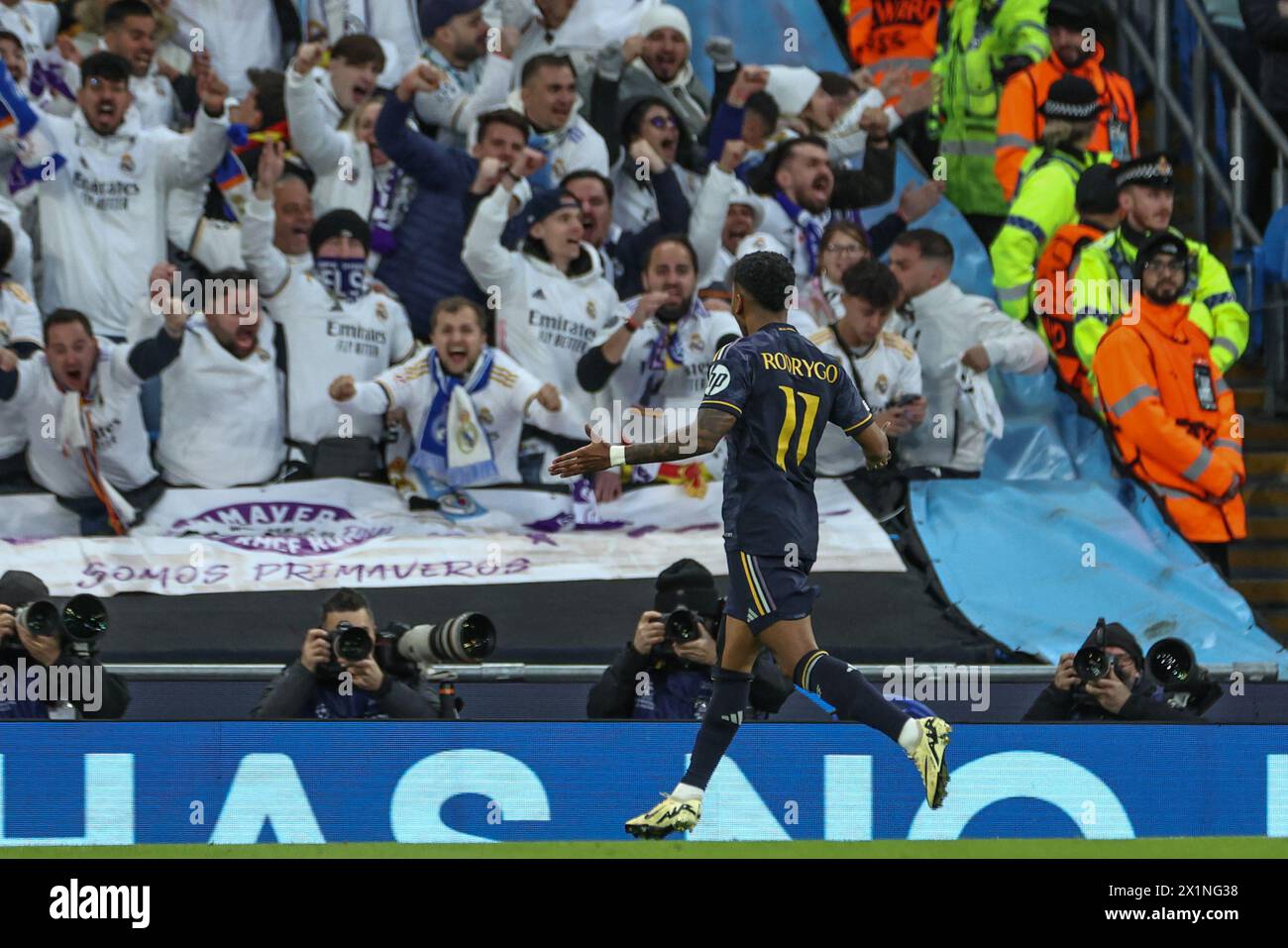 Rodrygo of Real Madrid celebrates his goal to make it 0-1 during the ...