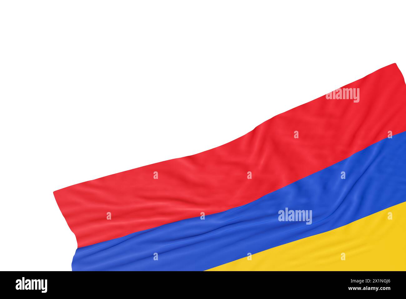 Realistic flag of Armenia with folds, isolated on white background ...