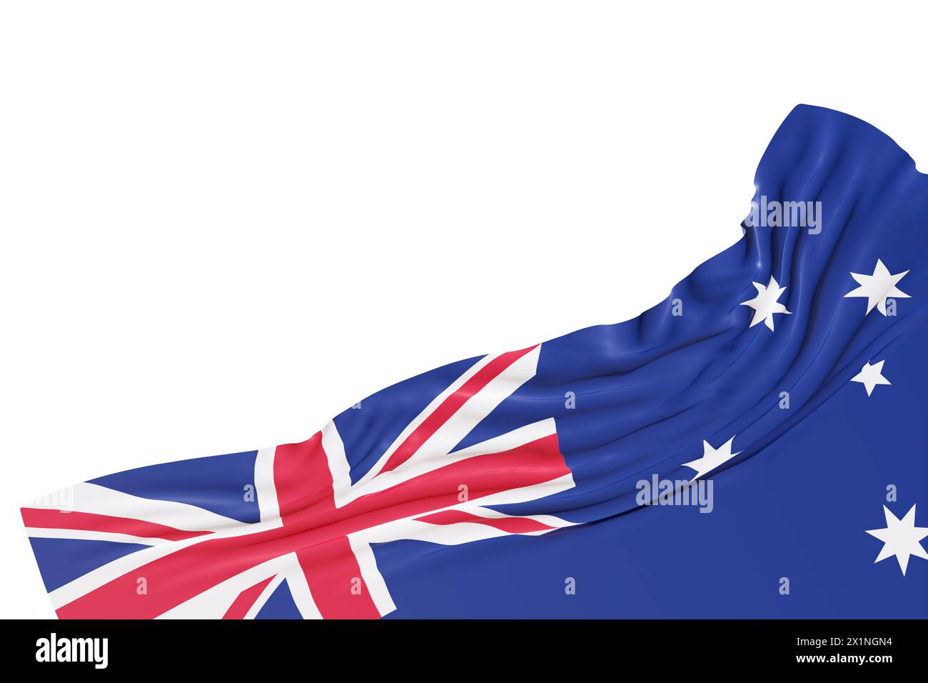 Realistic flag of Australia with folds, isolated on white background ...