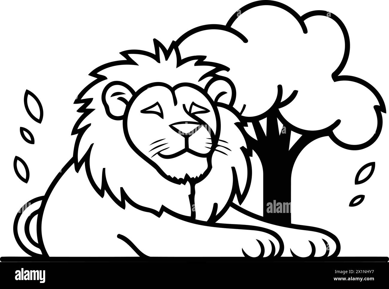 Sleeping lion drawing hi-res stock photography and images - Alamy