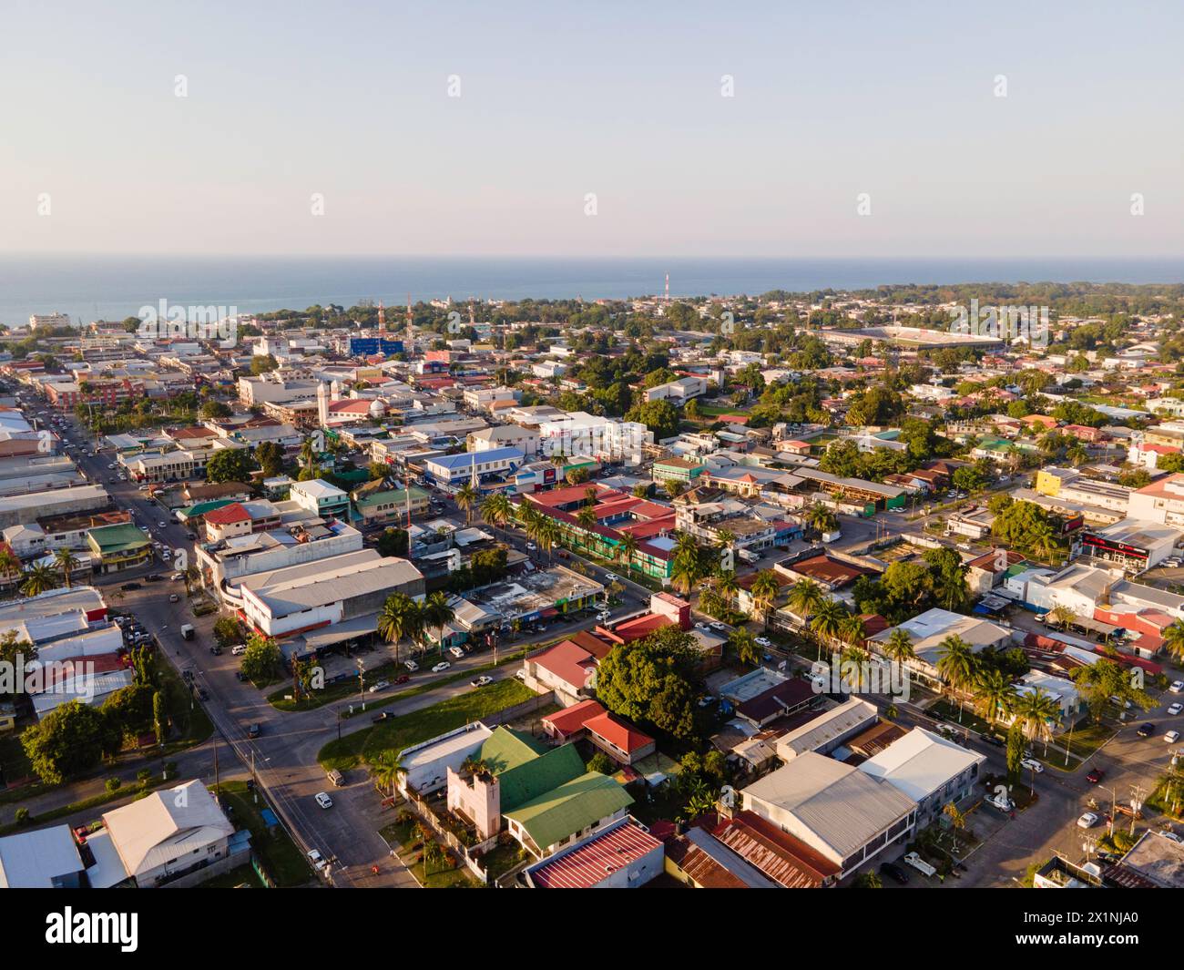 Aerial photograph of La Ceiba, Honduras on a beautiful afternoon with ...