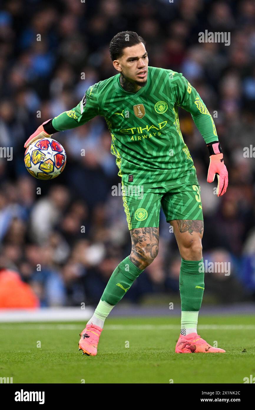 Ederson of Manchester City during the UEFA Champions League semi final ...