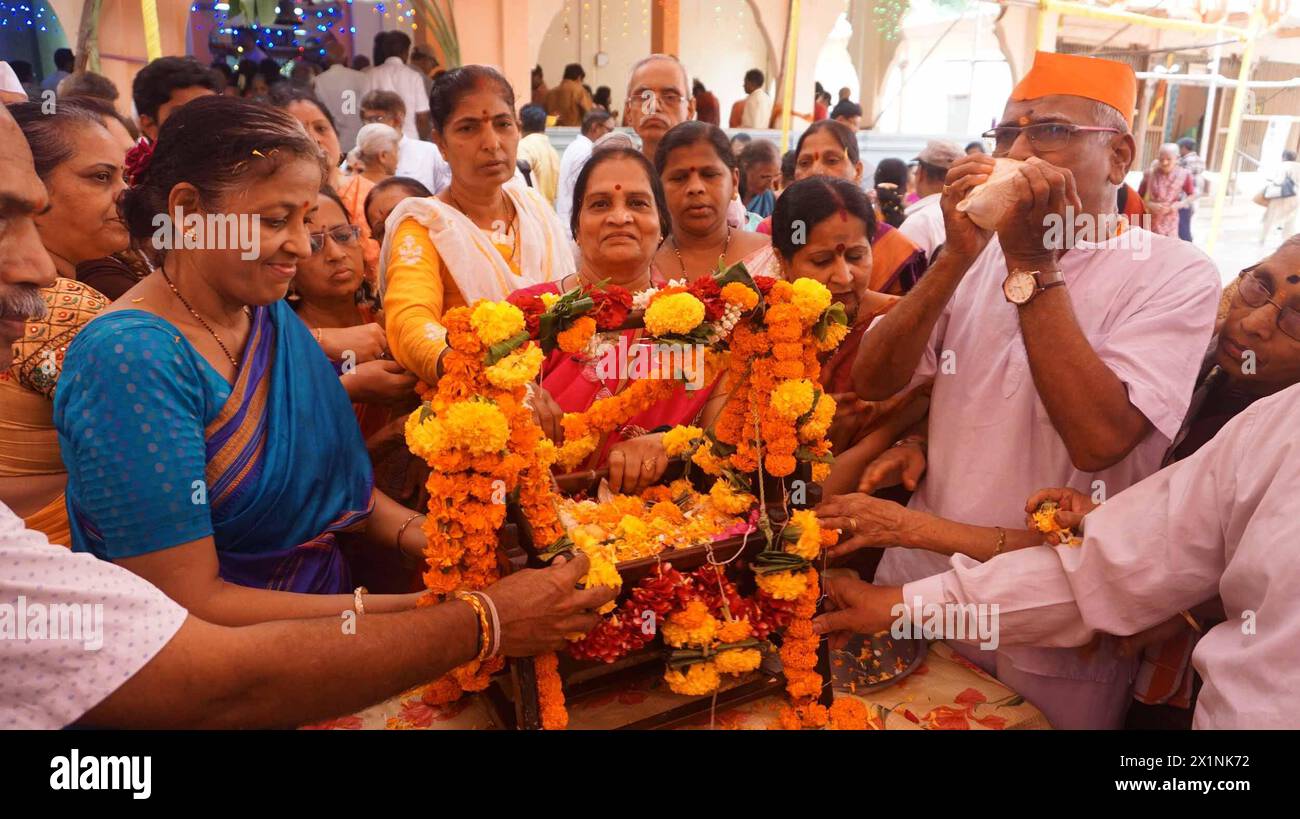THANE, INDIA - APRIL 17: on wednesday, on the occasion of lord Ram Navami, lord Rama's birth was ...