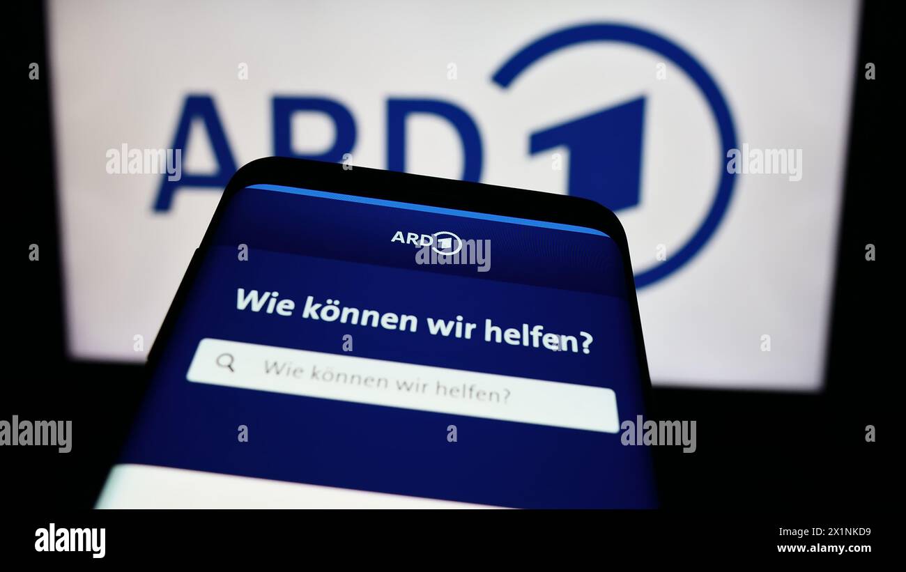 Mobile phone with website of German public-service broadcasting ...