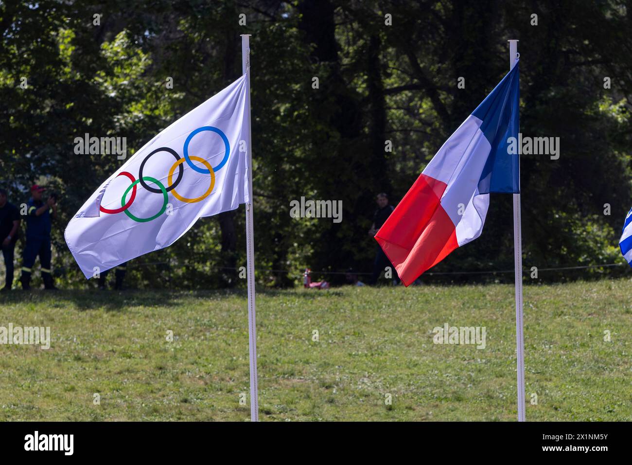 Olympia, Greece - April 15, 2024: Final dress rehearsal of the Olympic ...