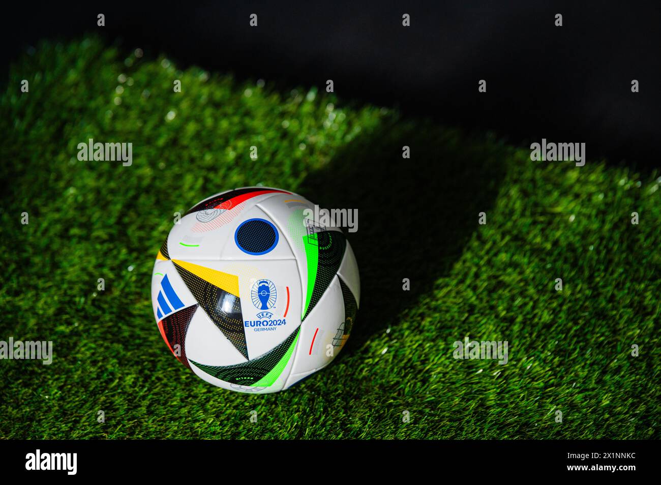 MUNICH, GERMANY, APRIL 17, 2024: The Official Adidas Fussballliebe Ball ...