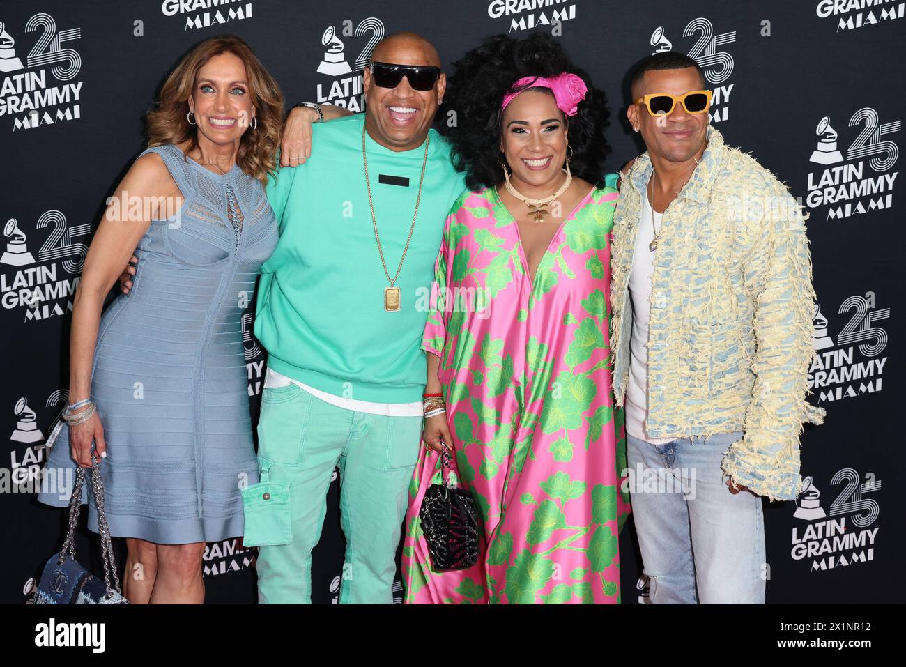 MIAMI, FLORIDA - APRIL 17: Lili Estefan, Alexander Delgado, Aimee ...