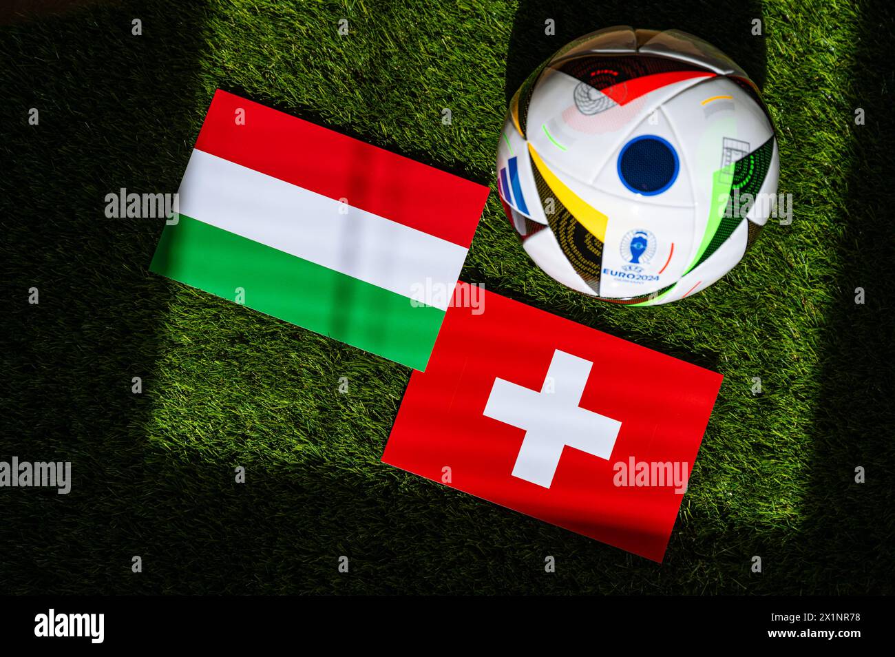 LEIPZIG, GERMANY, APRIL 17, 2024: Hungary vs Switzerland, Euro 2024 ...