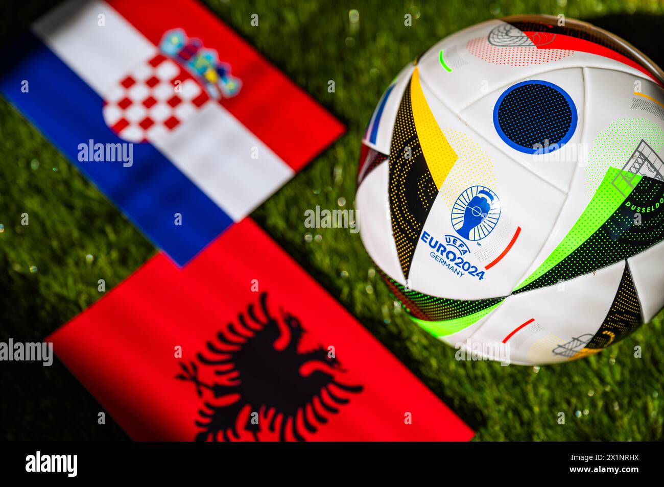 HAMBURG, GERMANY, APRIL 17, 2024: Croatia vs Albania, Euro 2024 Group B ...