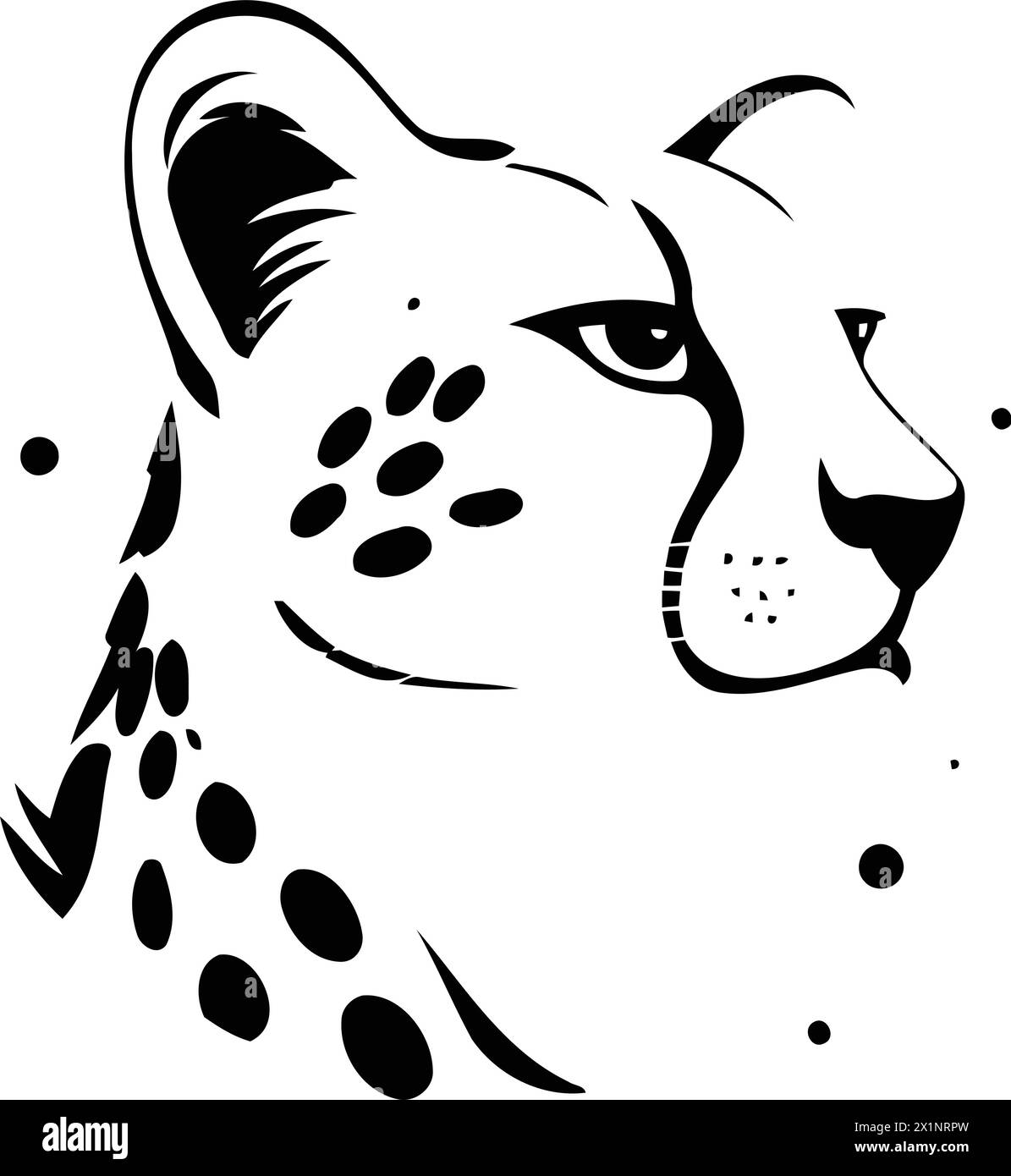Cheetah head vector illustration in flat style isolated on white ...