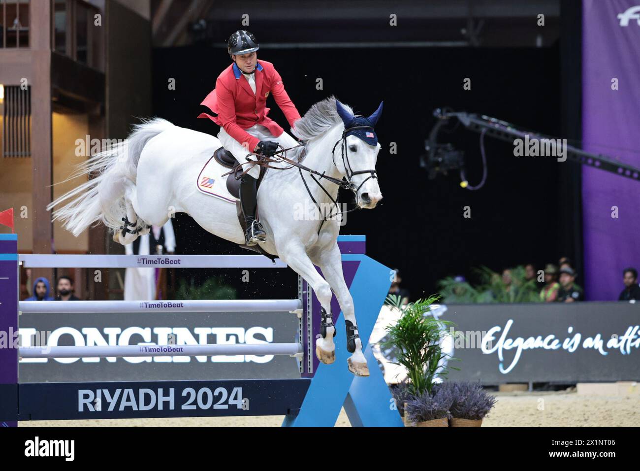 Devin Ryan of the United States with Eddie Blue during the Longines FEI ...