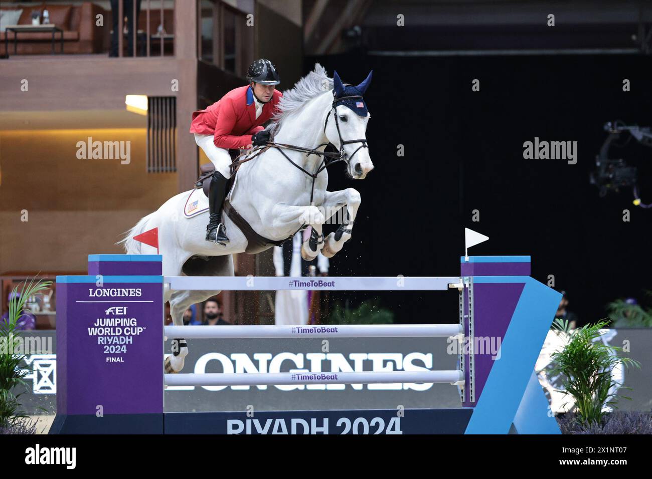 Devin Ryan of the United States with Eddie Blue during the Longines FEI ...