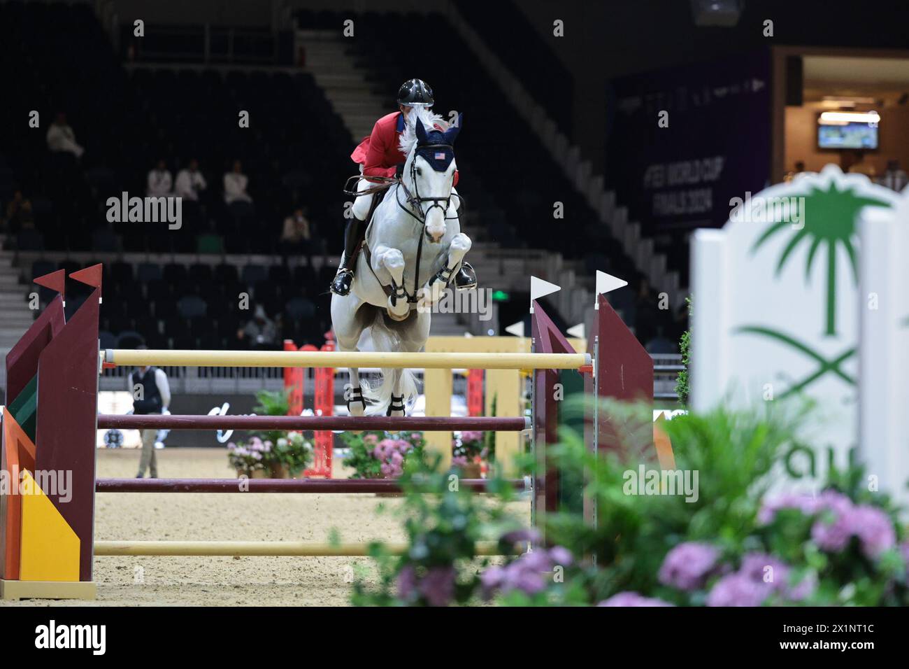 Devin Ryan of the United States with Eddie Blue during the Longines FEI ...