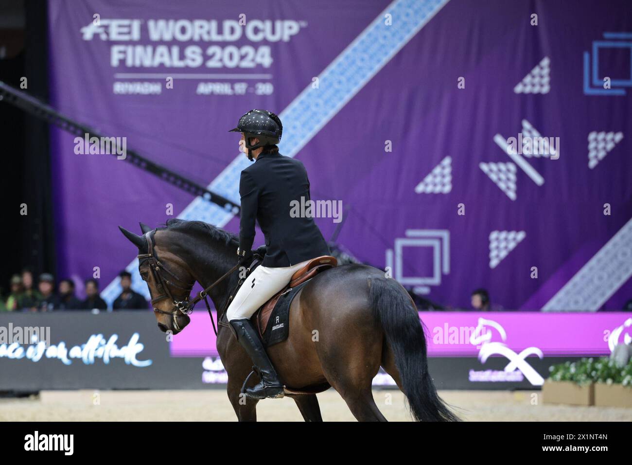 Martin Fuchs of Switzerland with Commissar Pezi during the Longines FEI ...