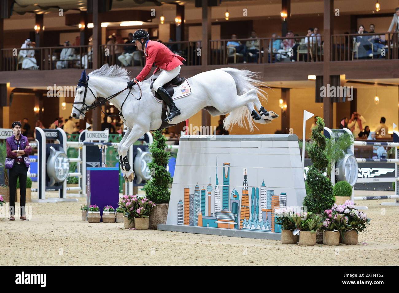Devin Ryan of the United States with Eddie Blue during the Longines FEI ...