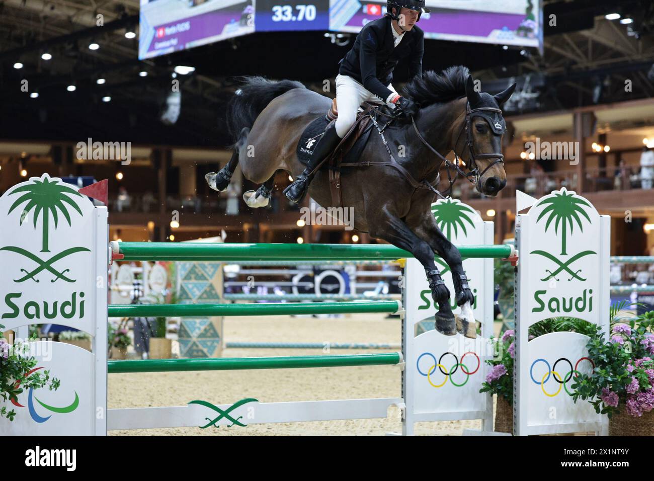 Zain Shady Samir of Egypt with London Eye during the Longines FEI ...