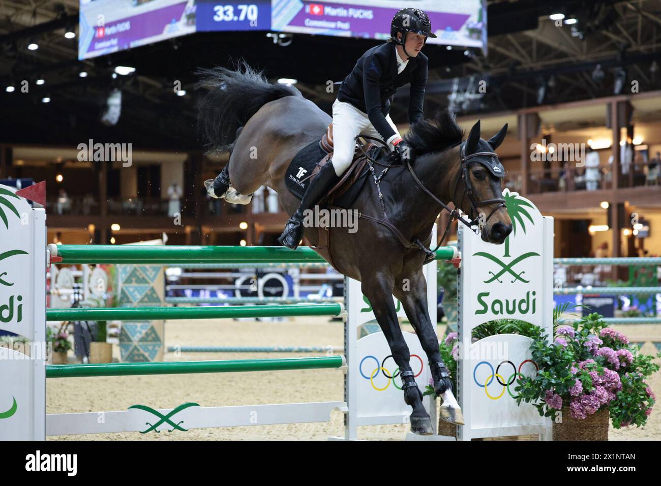Zain Shady Samir of Egypt with London Eye during the Longines FEI ...