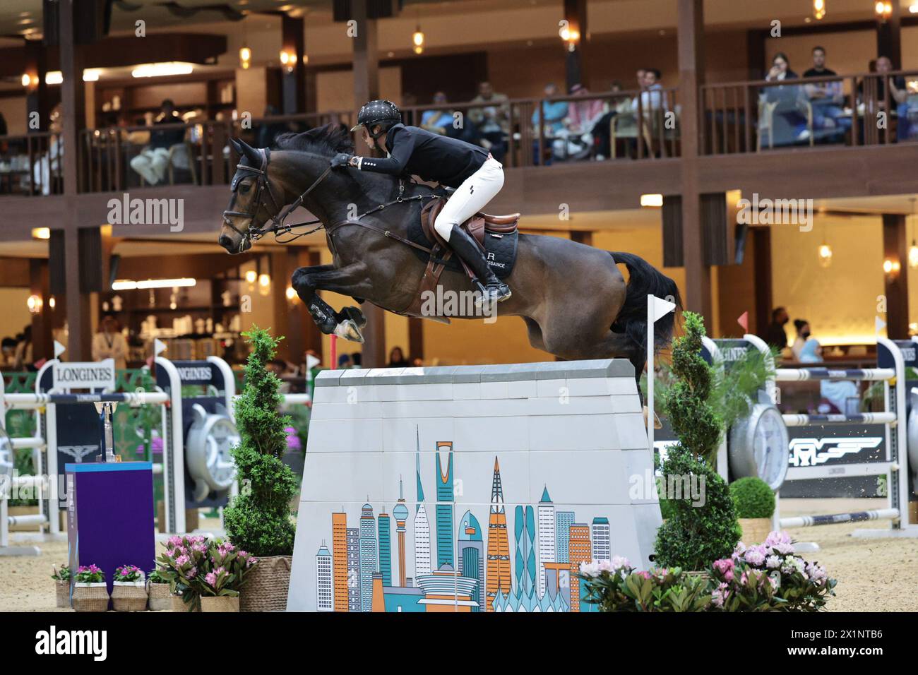 Zain Shady Samir of Egypt with London Eye during the Longines FEI ...