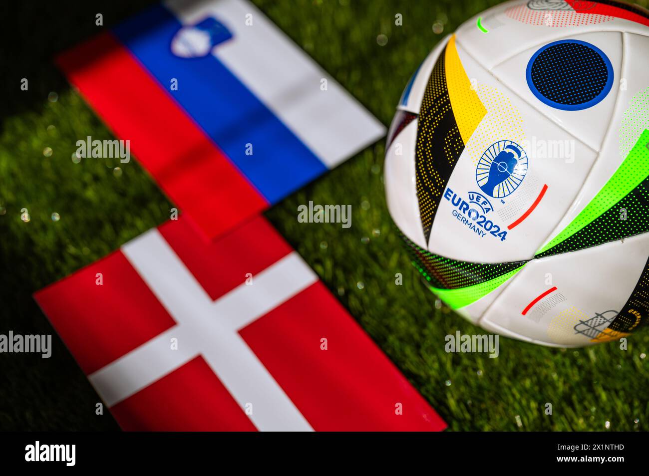 BERLIN, GERMANY, APRIL 17, 2024: Slovenia vs Denmark, Euro 2024 Group C ...