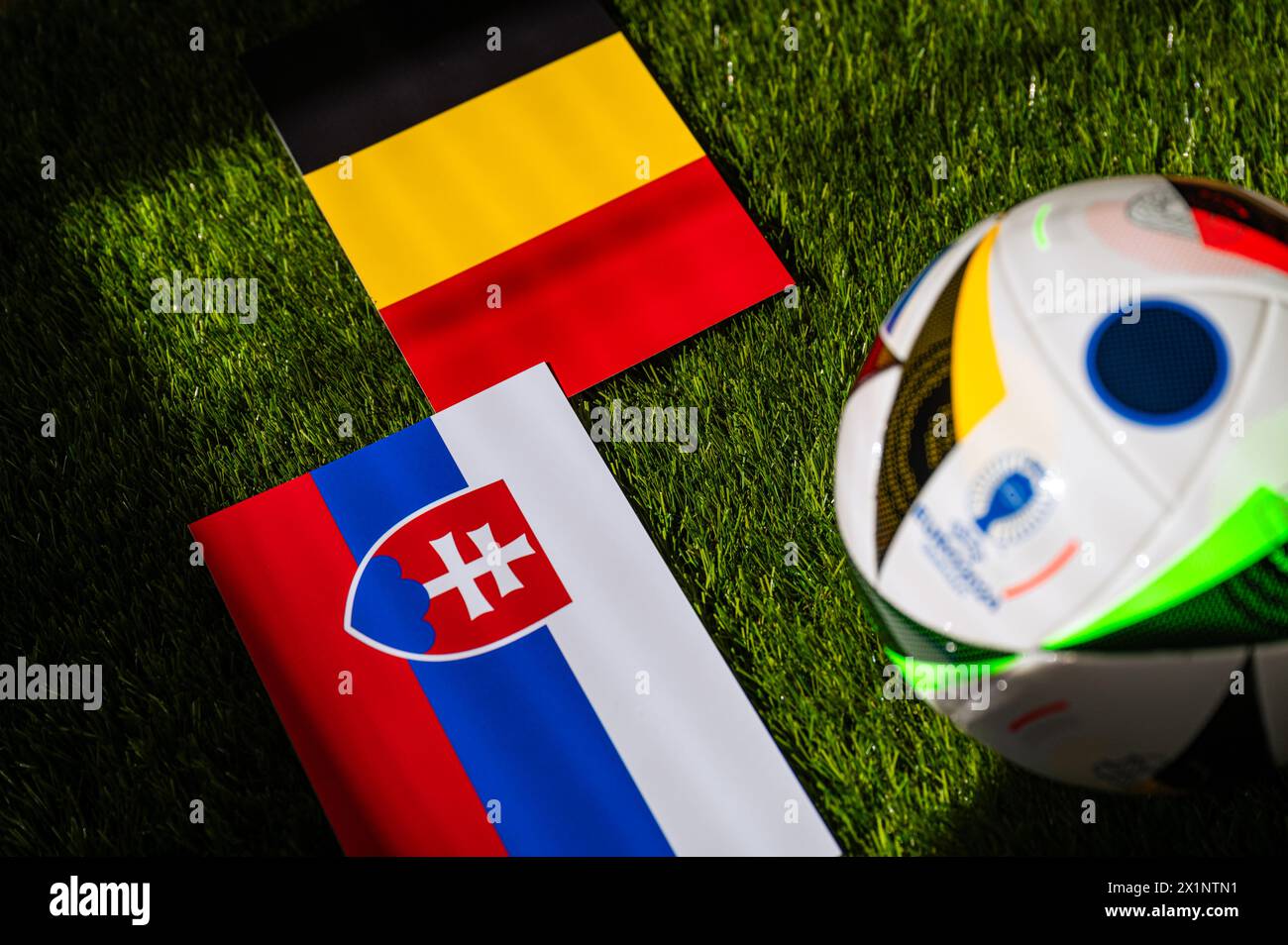 HAMBURG, GERMANY, APRIL 17, 2024: Belgium vs Slovakia, Euro 2024 Group ...