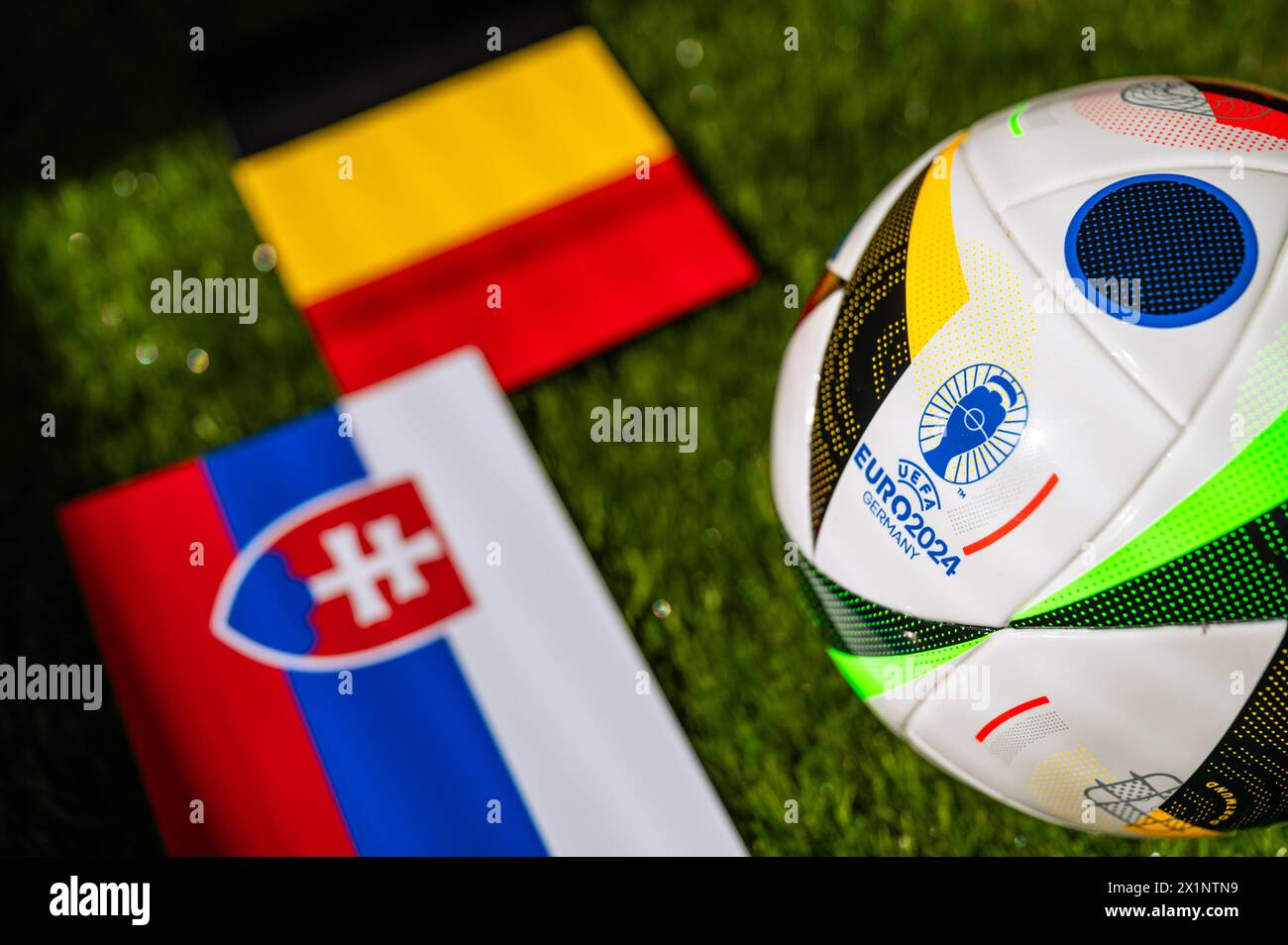 LEIPZIG, GERMANY, APRIL 17, 2024: Belgium vs Slovakia, Euro 2024 Group ...