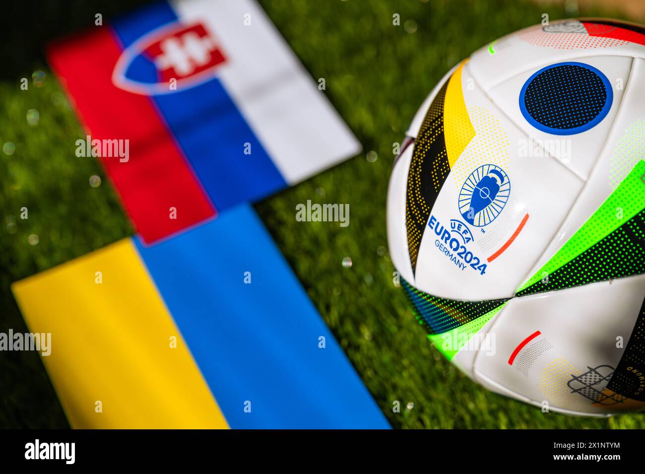 LEIPZIG, GERMANY, APRIL 17, 2024: Slovakia vs Ukraine, Euro 2024 Group ...