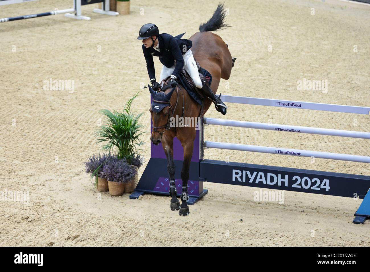 Max Kühner of Austria with EIC Up Too Jacco Blue during the Longines ...