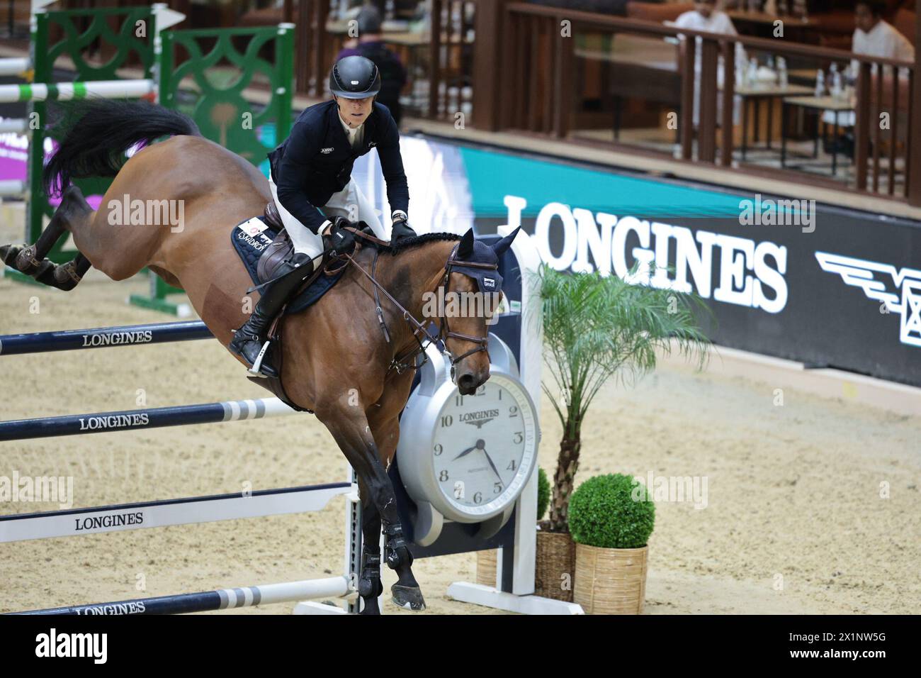 Max Kühner of Austria with EIC Up Too Jacco Blue during the Longines ...