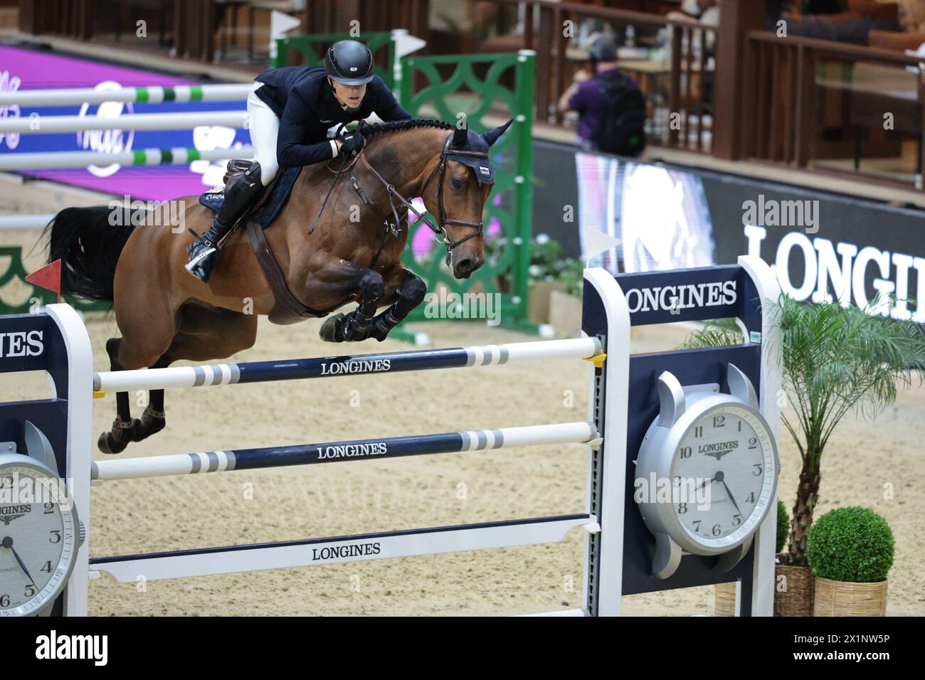 Max Kühner of Austria with EIC Up Too Jacco Blue during the Longines ...