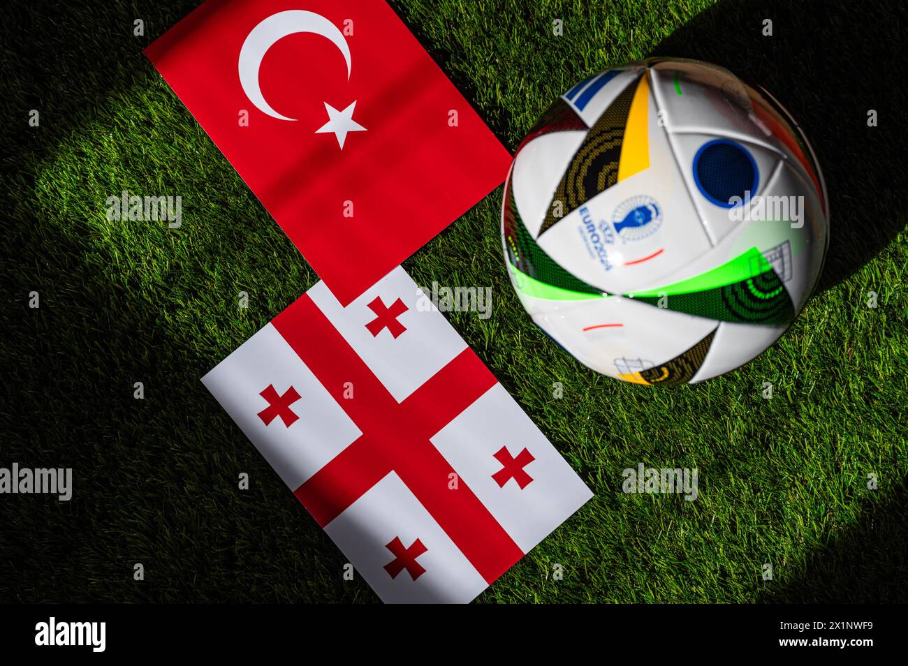 MUNICH, GERMANY, APRIL 17, 2024: Turkey vs Georgia, Euro 2024 Group F ...