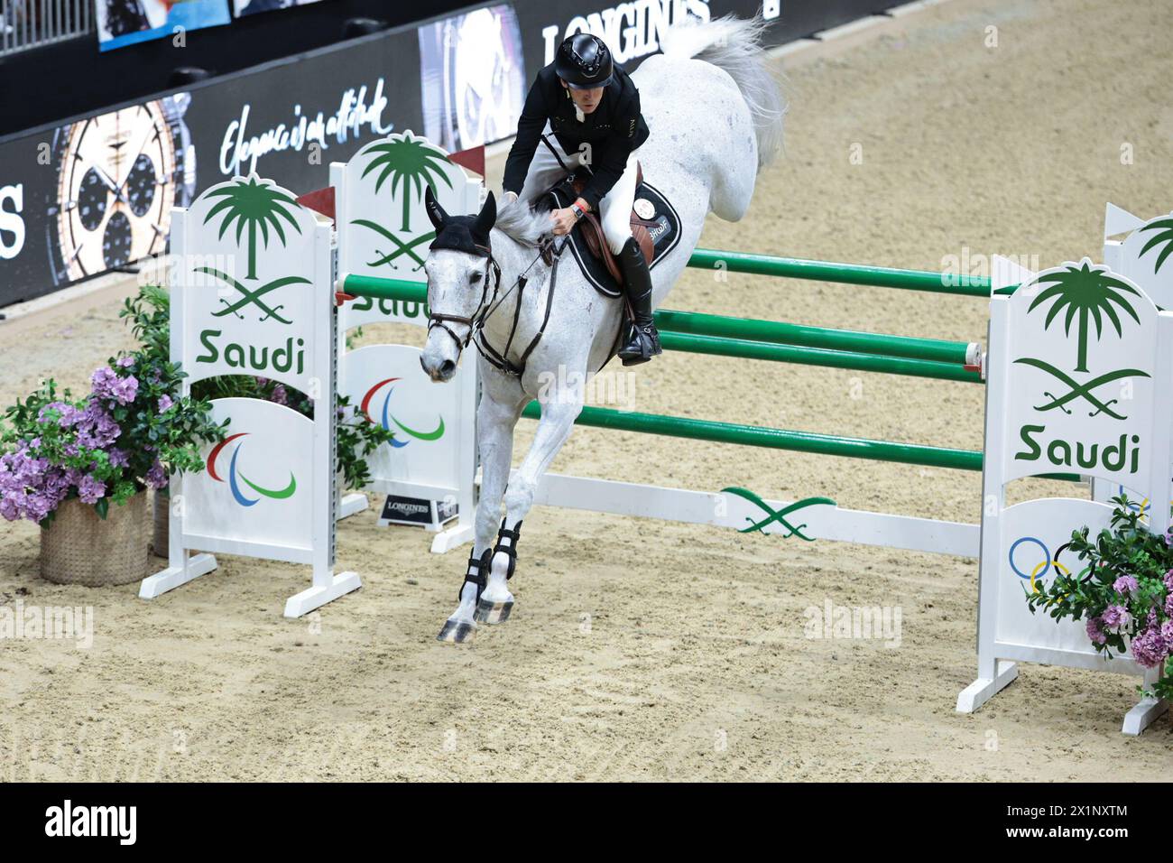 Peder Fredricson of Sweden with Catch Me Not S during the Longines FEI ...