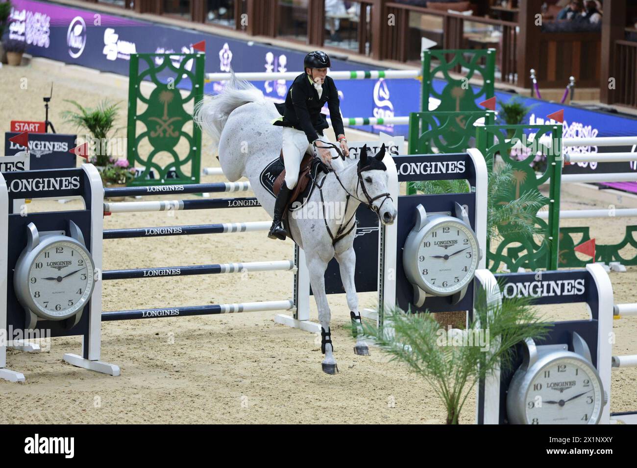 Peder Fredricson of Sweden with Catch Me Not S during the Longines FEI ...