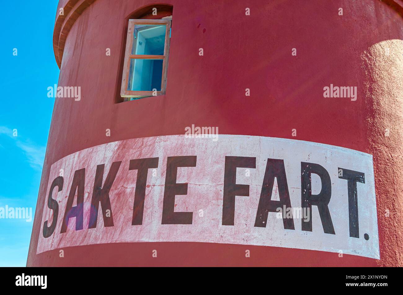 Architectural detail of the lighthouse in the town of Alesund, More og ...