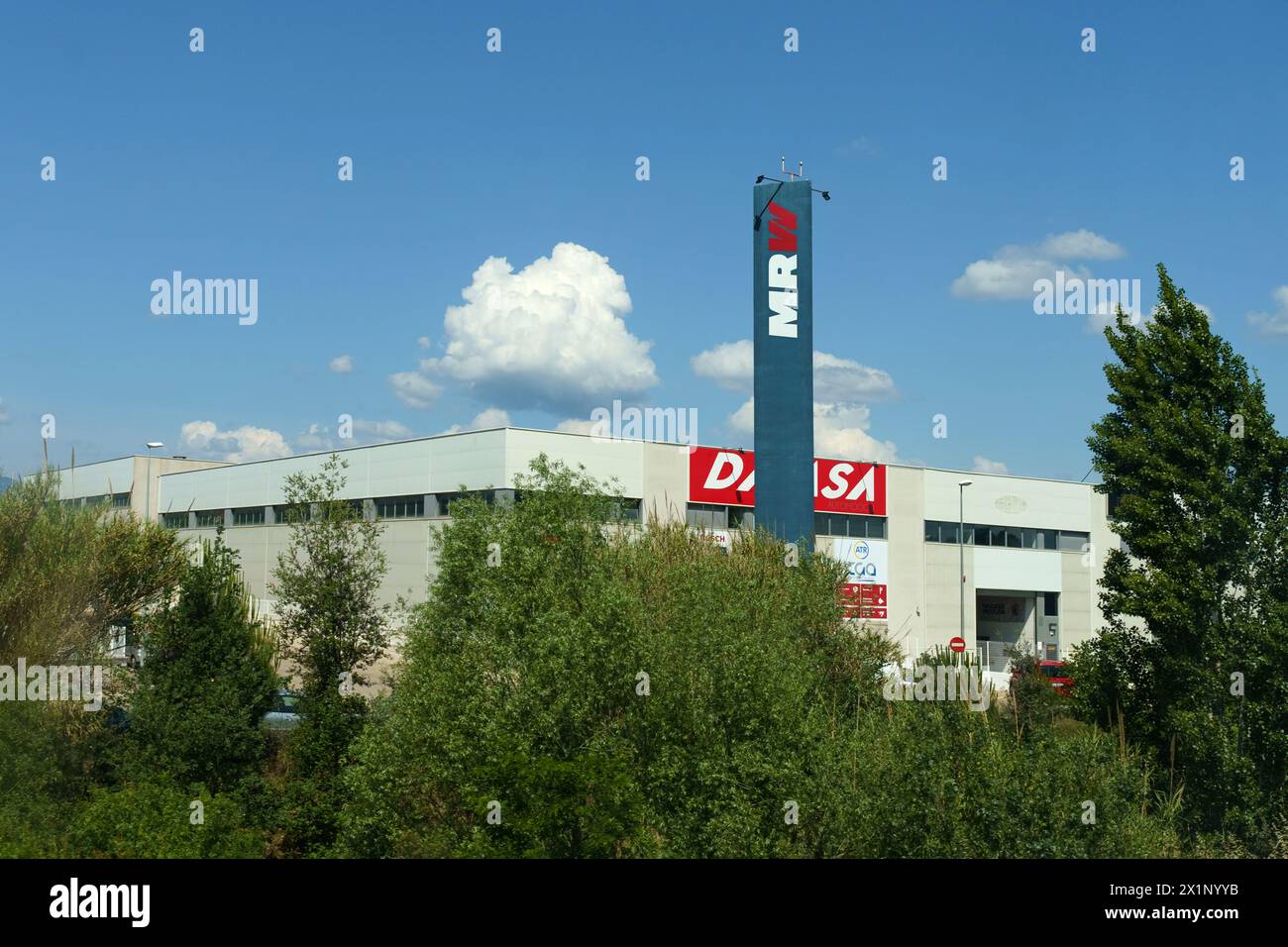 Barcelona, Spain - May 24, 2023:A commercial building MRW with distinct ...