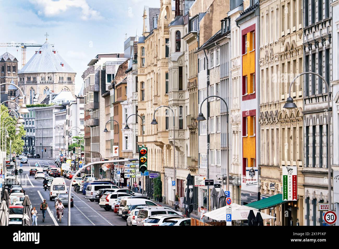cologne, germany july 16 2023: facades of houses from the end of the ...