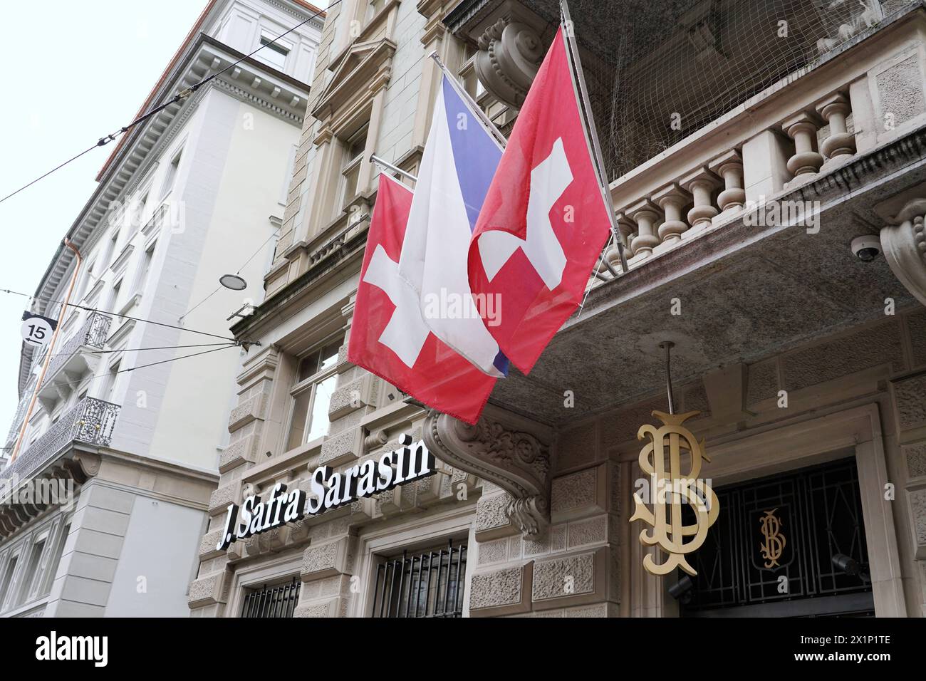 Anton Geisser 15.04.2024 ZH. Schweiz. Bild: Bank J.Safra Sarasin Logo ...