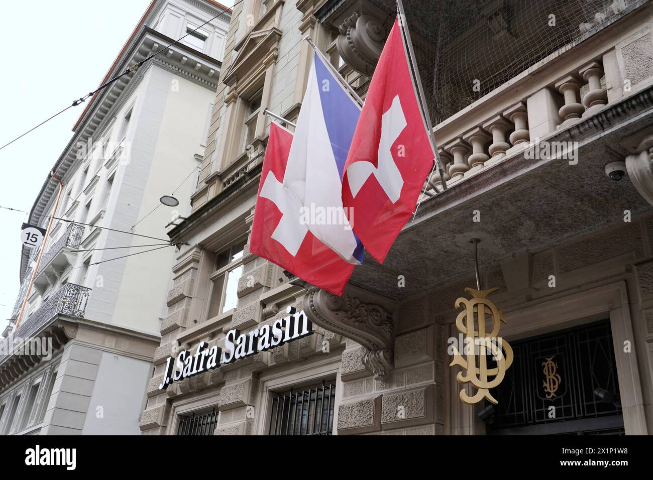 Anton Geisser 15.04.2024 ZH. Schweiz. Bild: Bank J.Safra Sarasin Logo ...