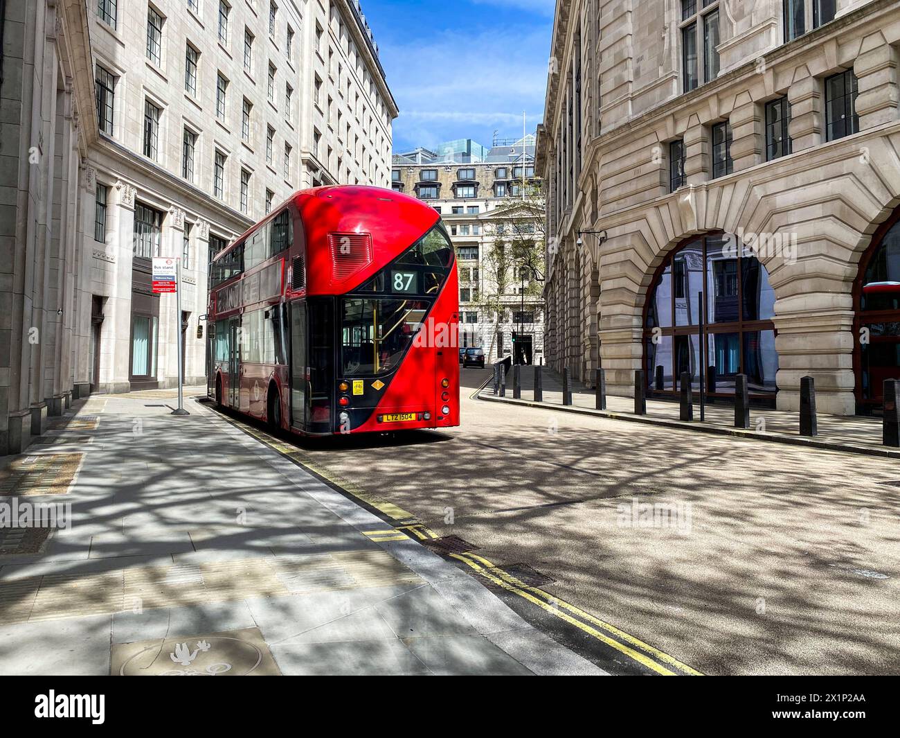 A London Bus is seen in London city centre , United Kingdom, on April ...