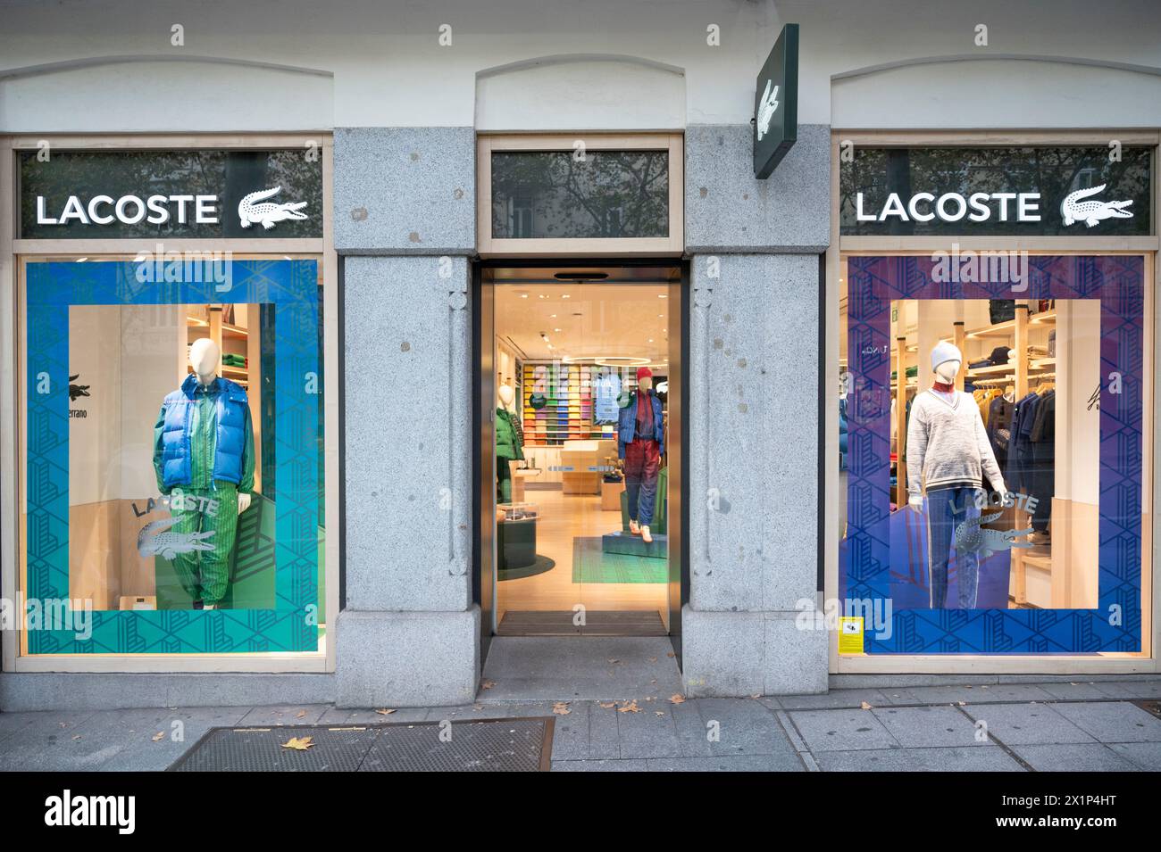 French clothing brand Lacoste store and logo in Spain Stock Photo - Alamy