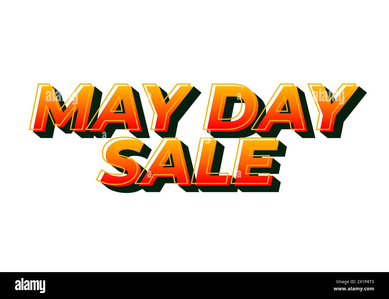 May day sale. Text effect design in 3D look effect with eye catching colors Stock Vector Image ...