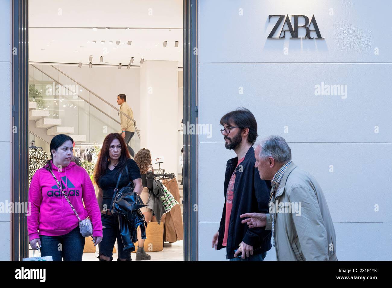 Shoppers are seen the Spanish multinational clothing design retail ...