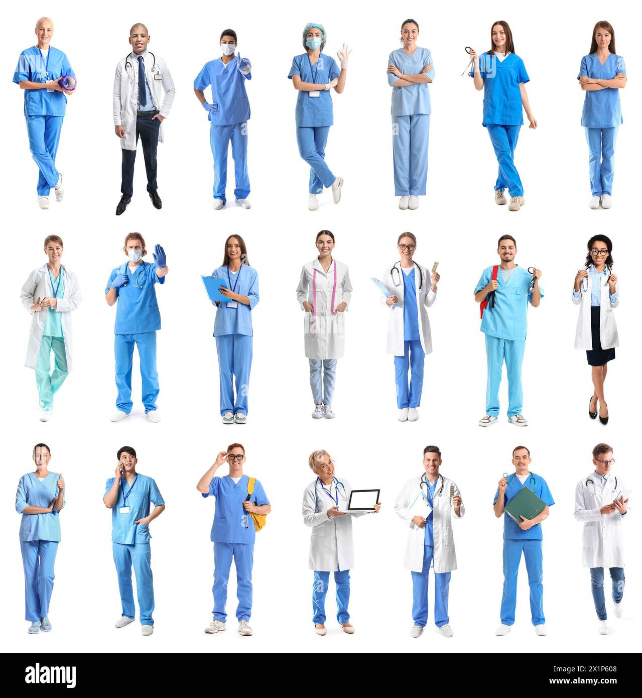 Male female doctors set Cut Out Stock Images & Pictures - Alamy